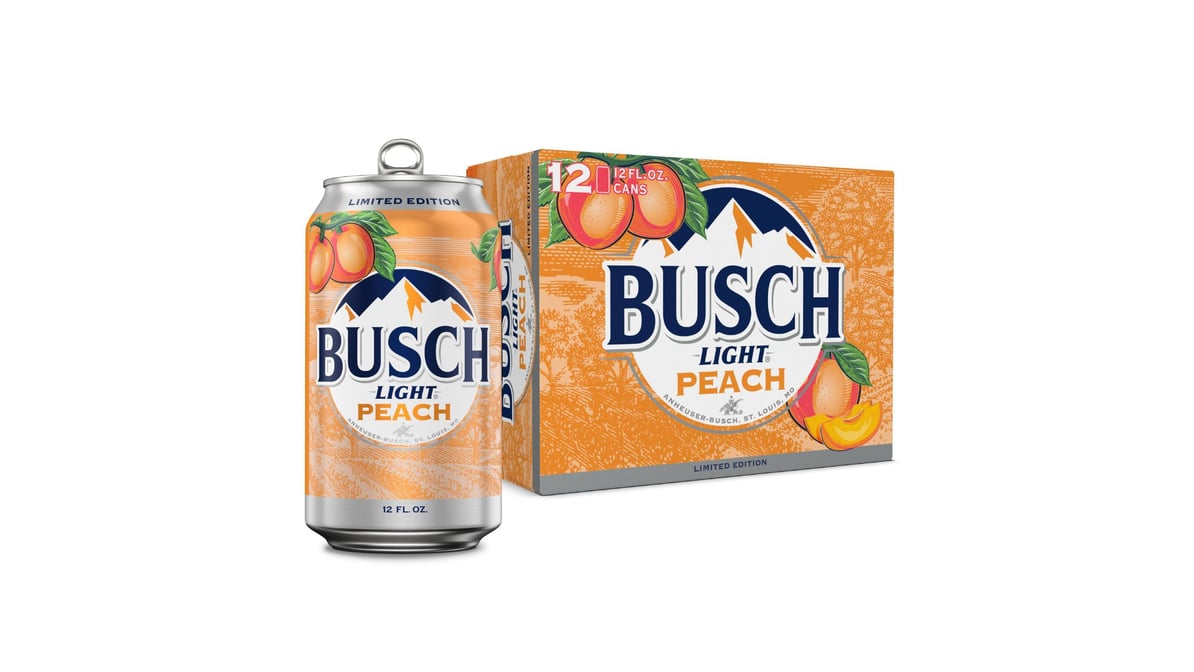 Busch Light Peach Beer Cans (12 oz x 12 ct) | Cherry Hill Mini Mart