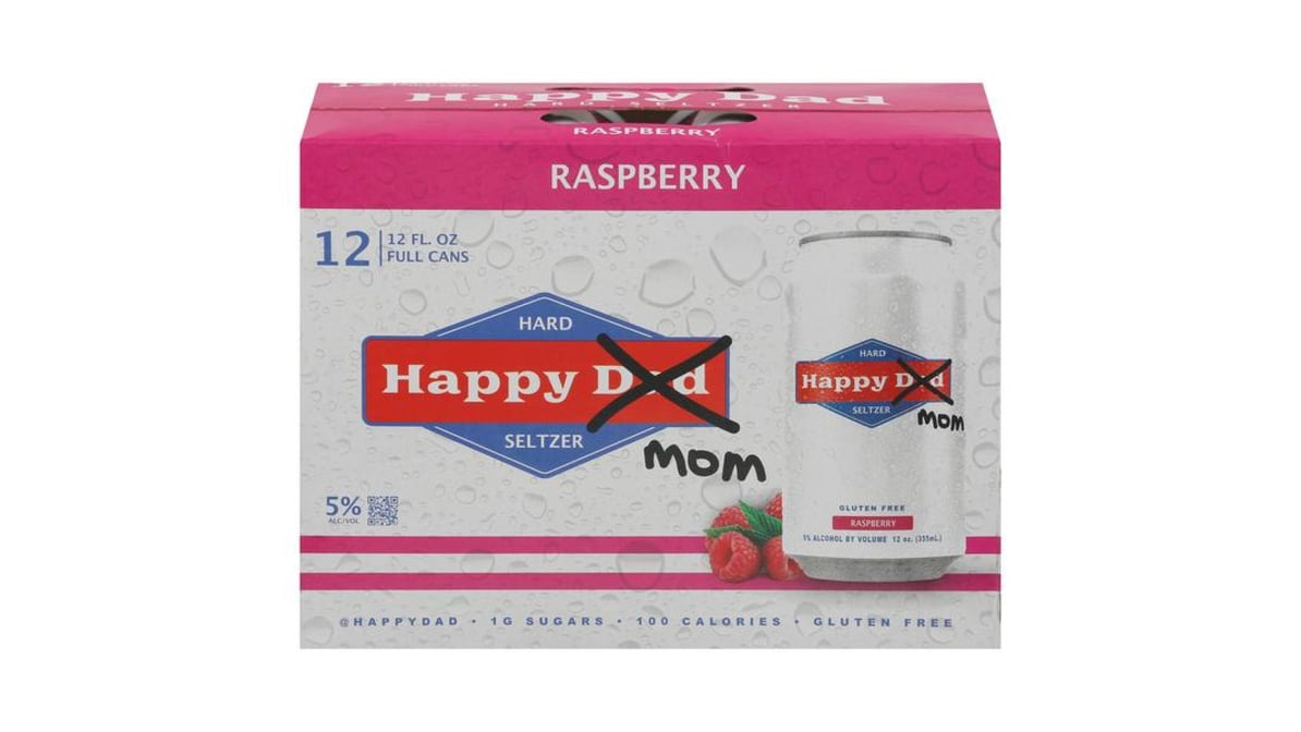 Happy Dad Raspberry Hard Seltzer Cans (12 oz x 12 ct) | Cherry Hill ...