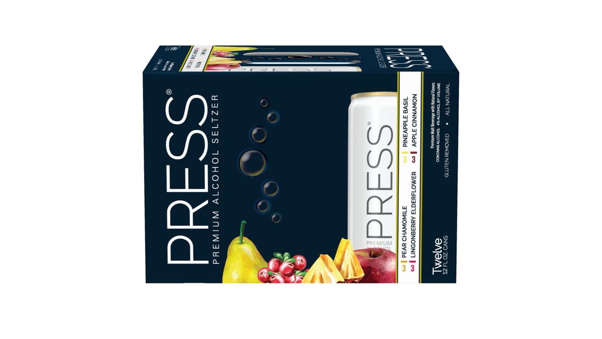 Press Hard Seltzer Variety Pack Cans (12 oz x 12 ct) | Cherry Hill Mini ...