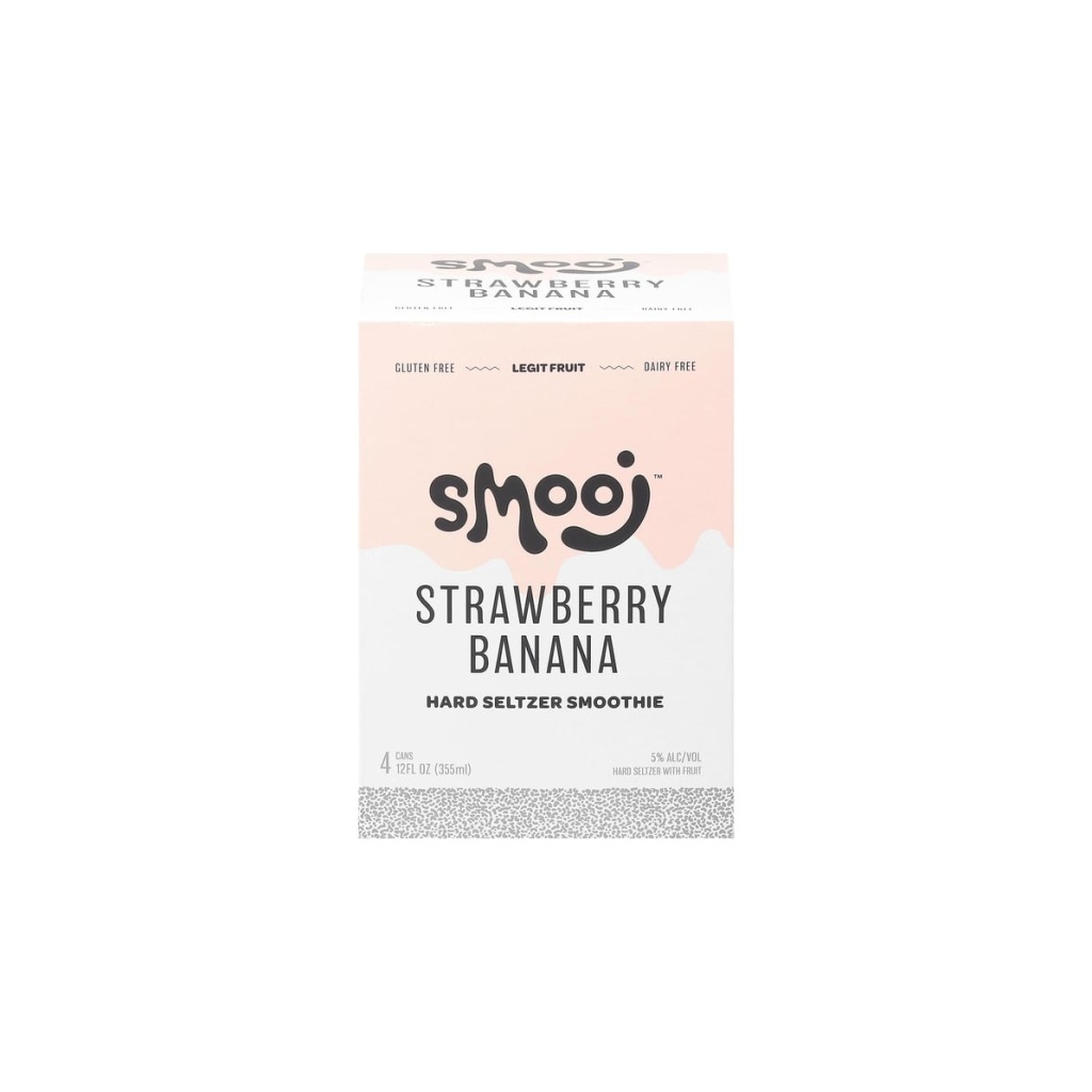 Smooj Strawberry Banana Hard Seltzer Smoothie Cans (12 oz x 4 ct ...